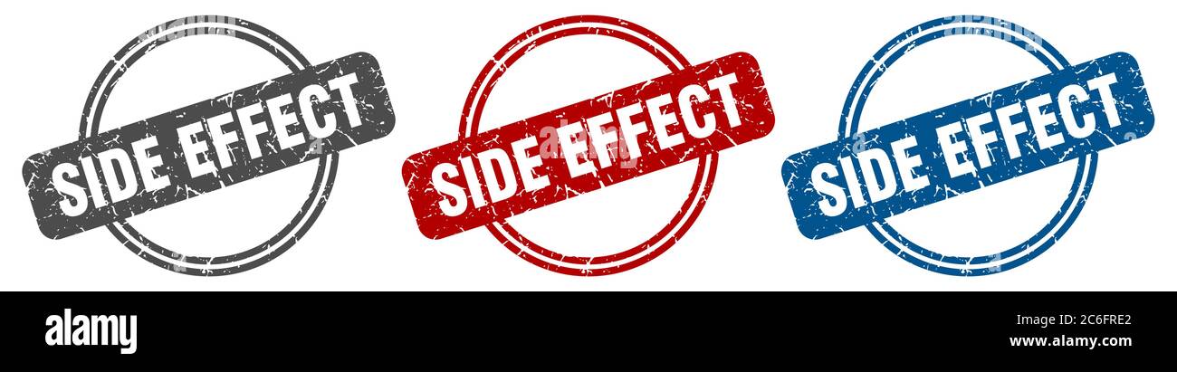 side effect stamp. side effect sign. side effect label set Stock Vector ...