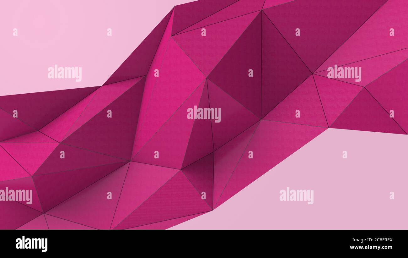 Pink abstract modern crystal background. Polygon, Line, Triangle ...