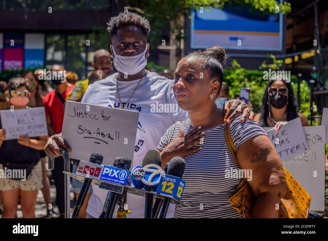 USA. 09th July, 2020. Desiree Williams, mother of Sha-Asia Washington's ...