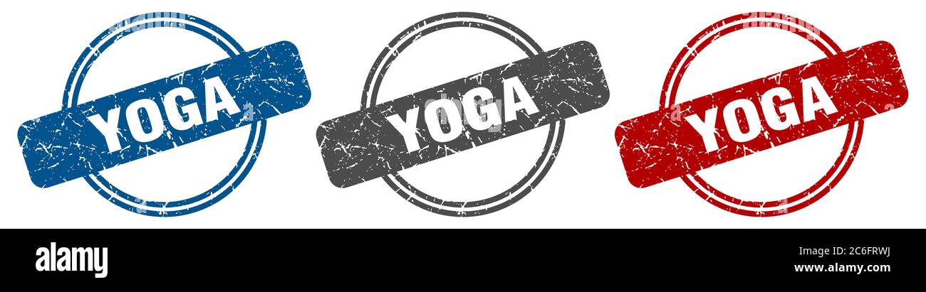 yoga stamp. yoga sign. yoga label set Stock Vector Image & Art - Alamy
