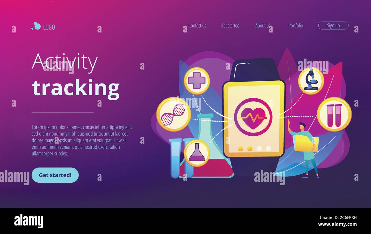 Smartwatch health tracker concept landing page Stock Vector Image & Art ...