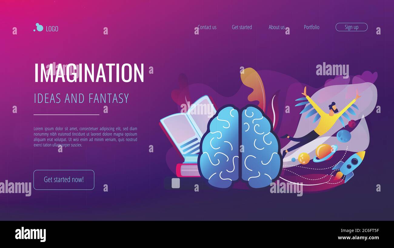 Imagination, ideas and fantasy landing page Stock Vector Image & Art ...