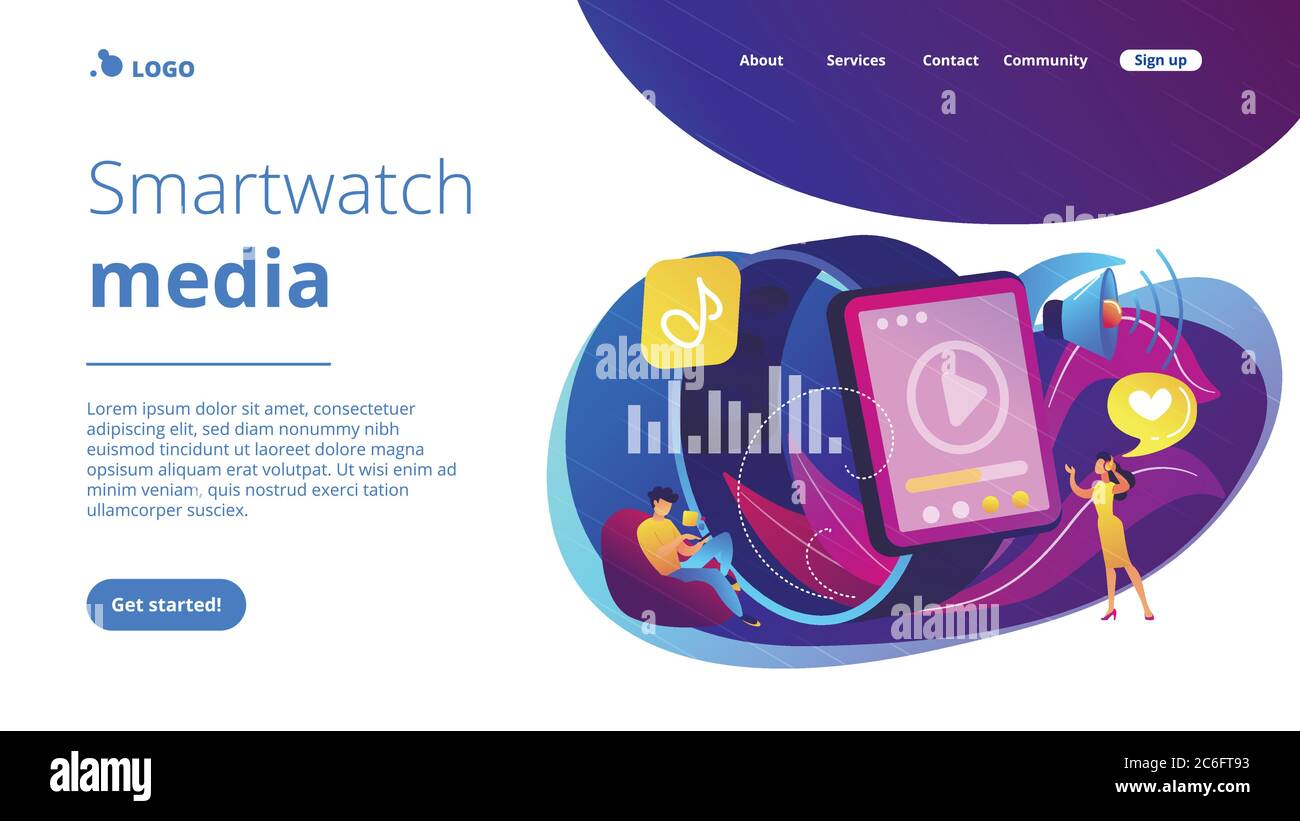 Smartwatch player concept landing page Stock Vector Image & Art - Alamy