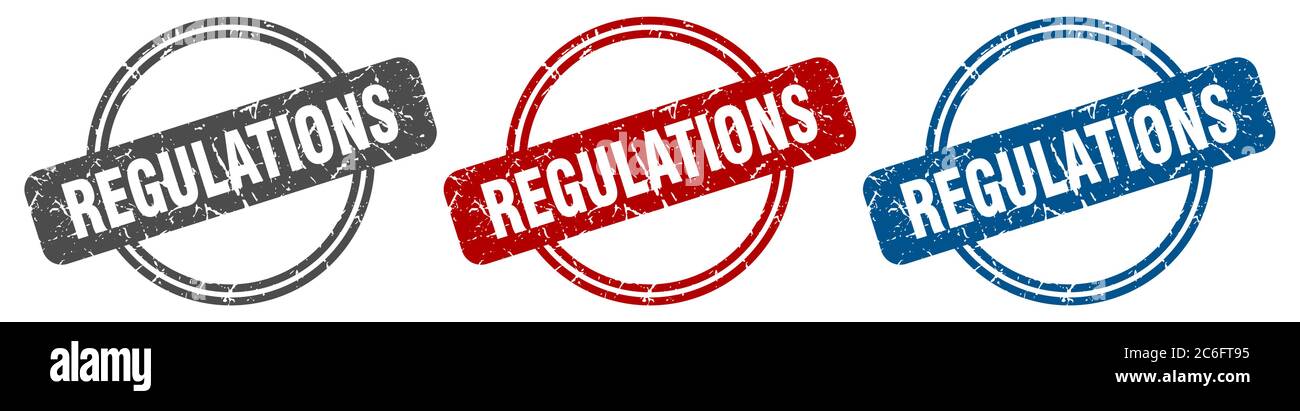 regulations stamp. regulations sign. regulations label set Stock Vector ...