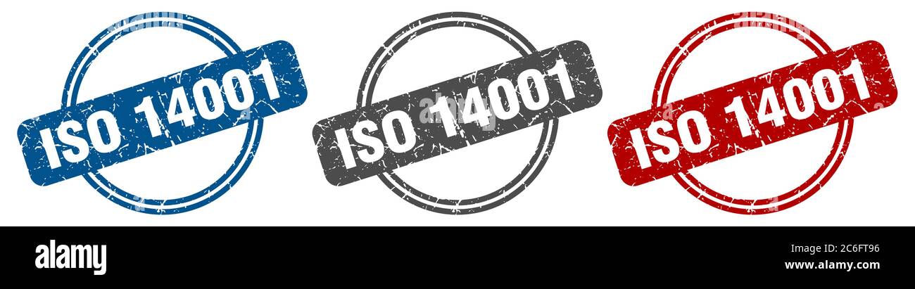 iso 14001 stamp. iso 14001 sign. iso 14001 label set Stock Vector Image ...