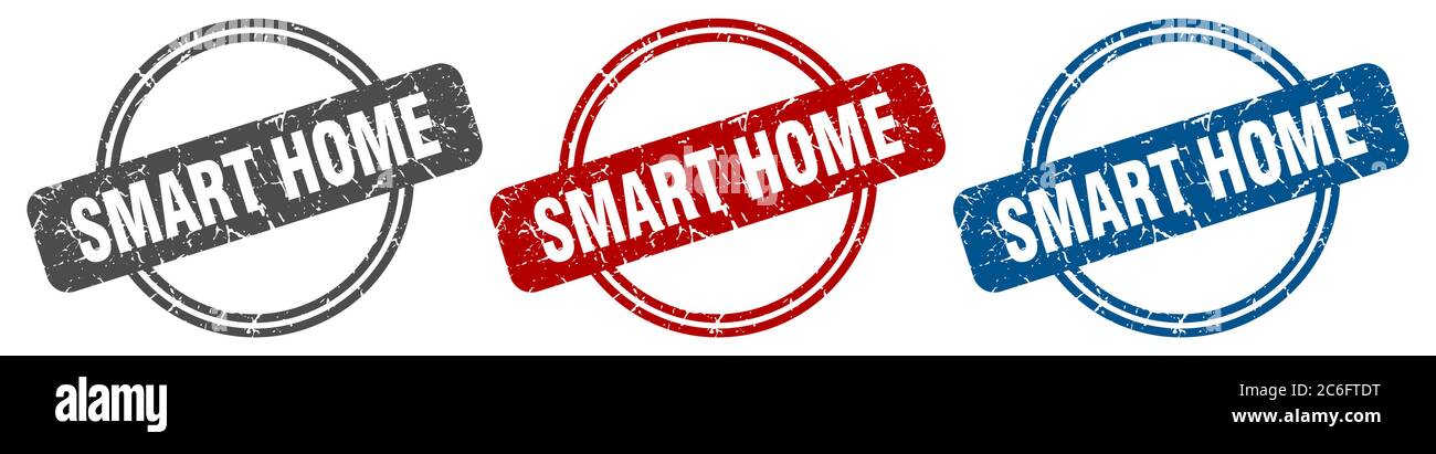 smart home stamp. smart home sign. smart home label set Stock Vector ...