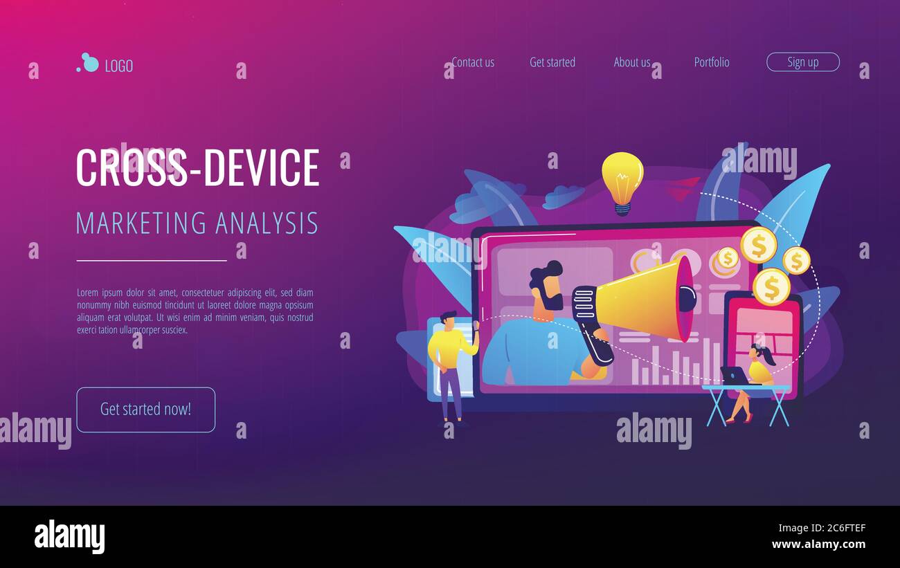 Cross-device marketing concept landing page Stock Vector Image & Art ...