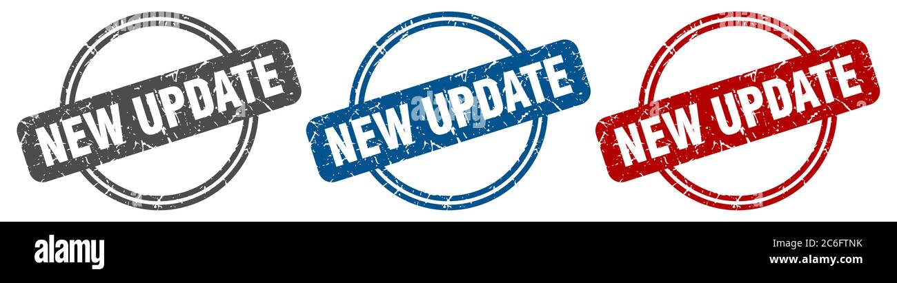 new update stamp. new update sign. new update label set Stock Vector ...