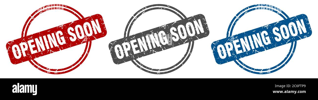 opening soon stamp. opening soon sign. opening soon label set Stock ...