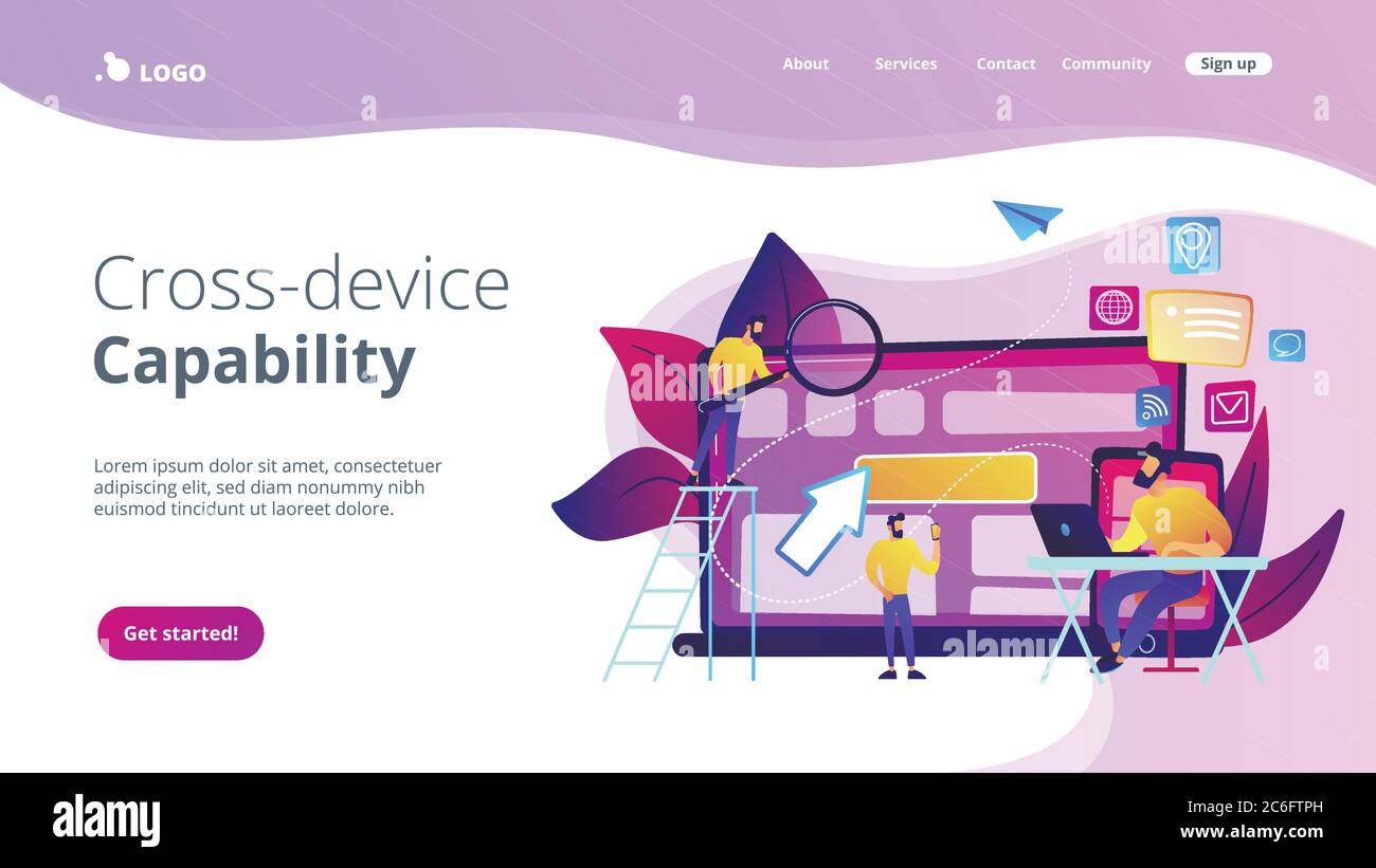 Cross-device tracking concept landing page Stock Vector Image & Art - Alamy