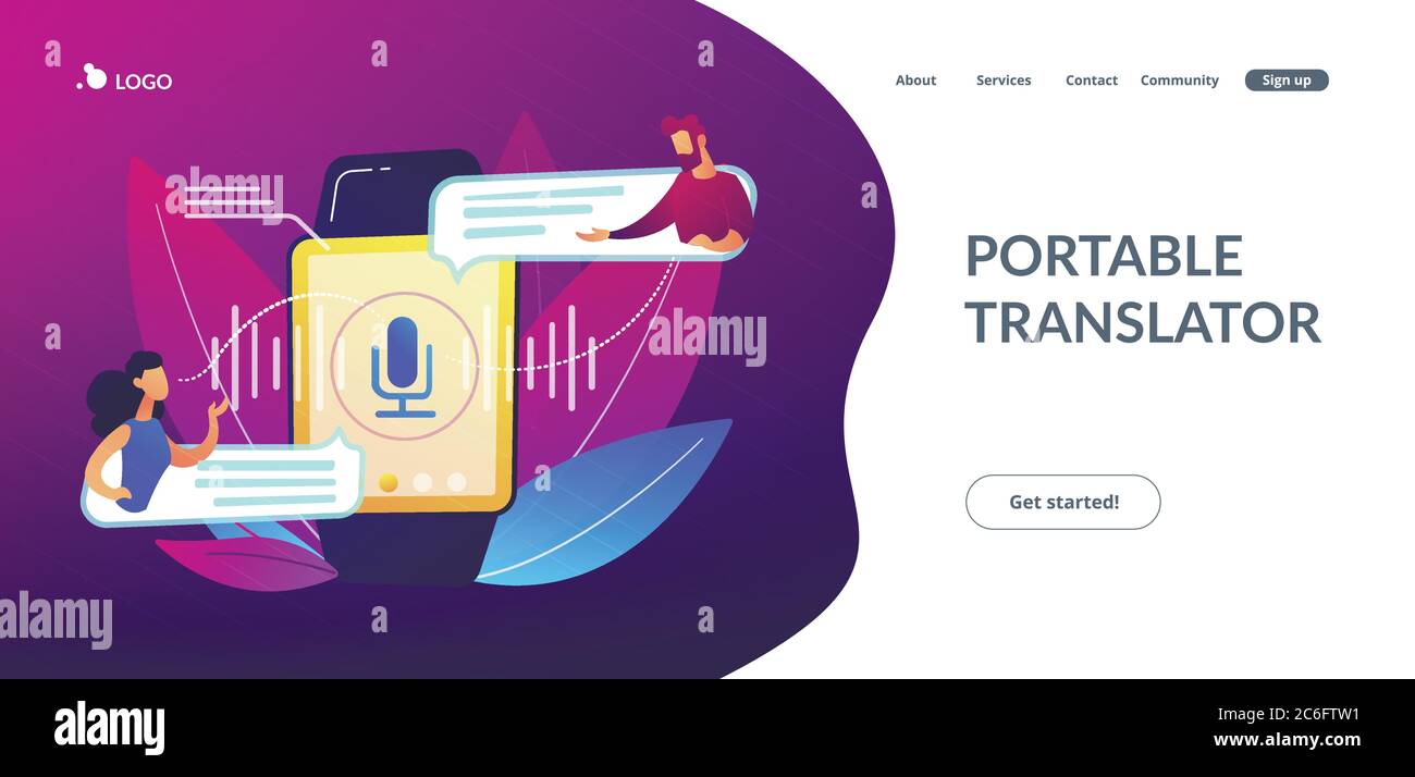 Digital translator concept landing page Stock Vector Image & Art - Alamy