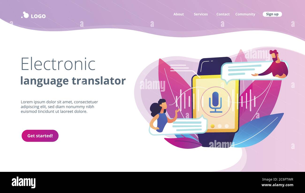 Digital translator concept landing page Stock Vector Image & Art - Alamy