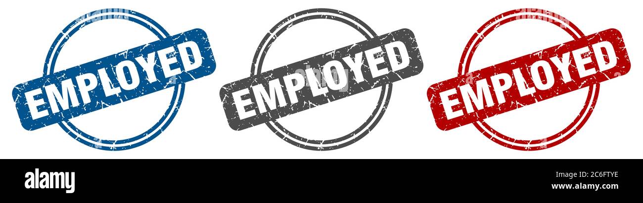 employed stamp. employed sign. employed label set Stock Vector Image ...