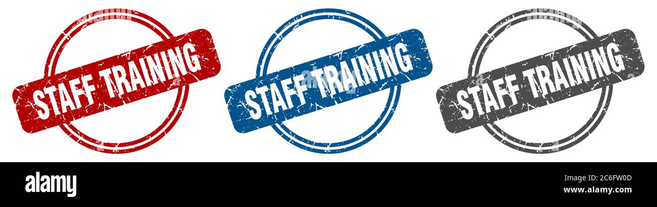 staff training stamp. staff training sign. staff training label set ...