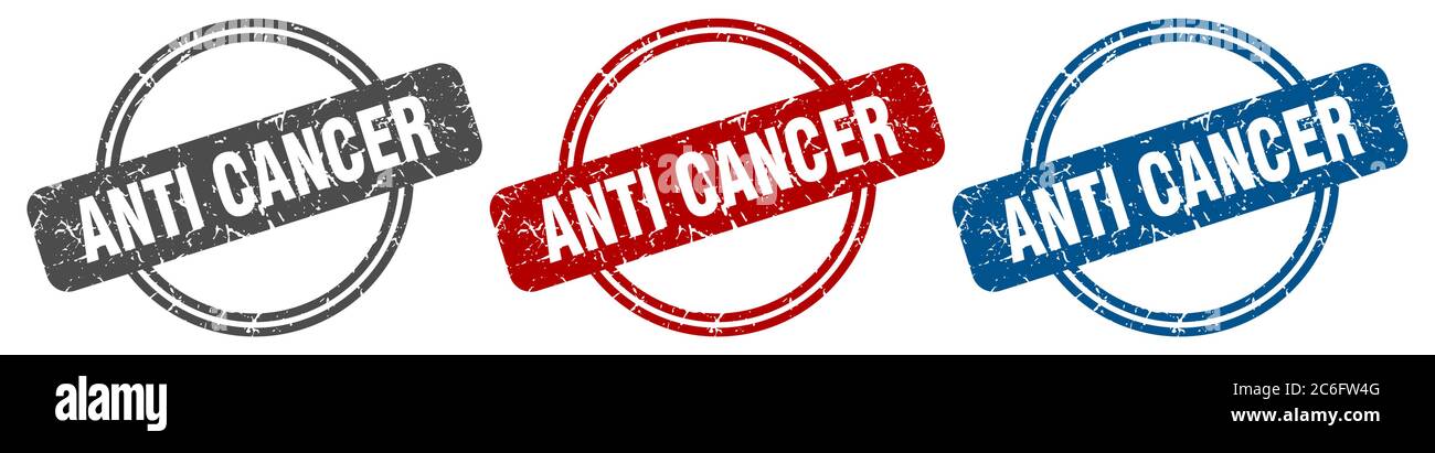 anti cancer stamp. anti cancer sign. anti cancer label set Stock Vector ...
