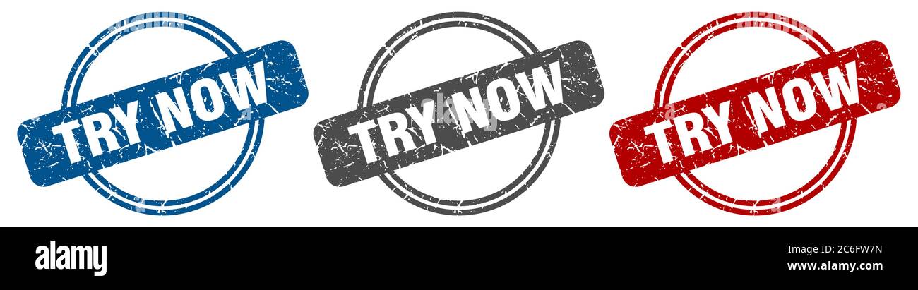 try now stamp. try now sign. try now label set Stock Vector Image & Art ...