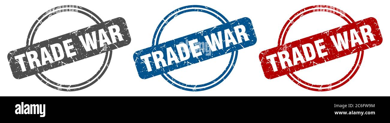 trade war stamp. trade war sign. trade war label set Stock Vector Image ...