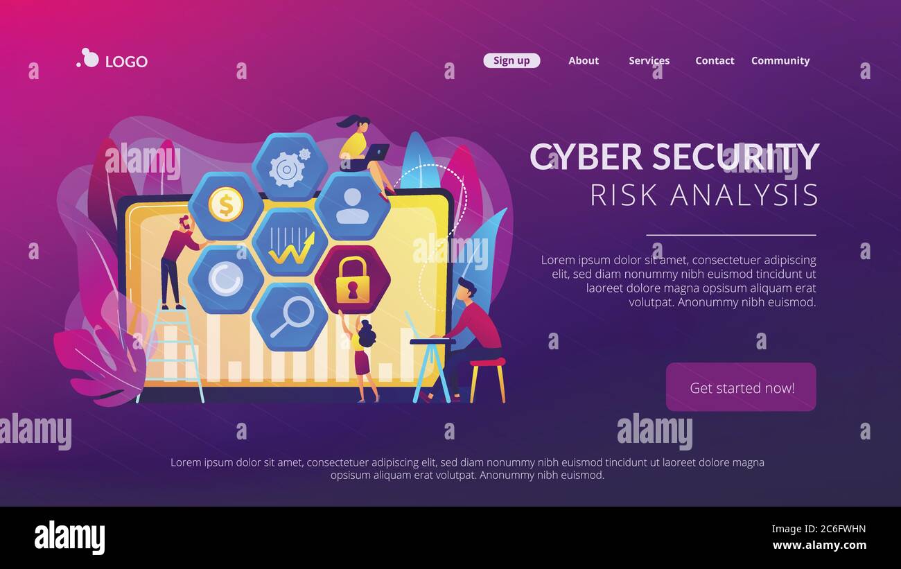Cyber security management concept landing page Stock Vector Image & Art ...