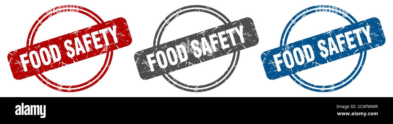 food safety stamp. food safety sign. food safety label set Stock Vector ...