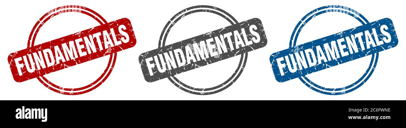 fundamentals stamp. fundamentals sign. fundamentals label set Stock ...