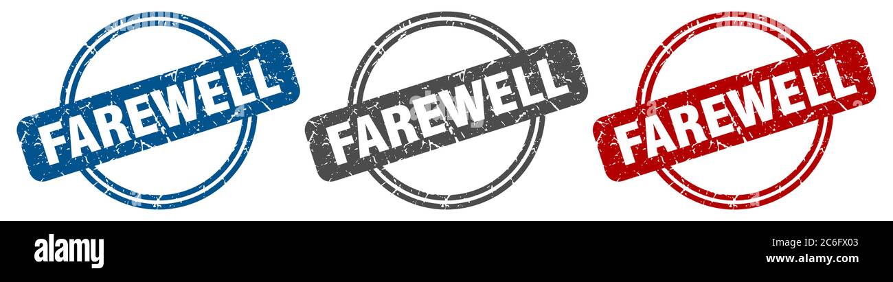 farewell stamp. farewell sign. farewell label set Stock Vector Image ...