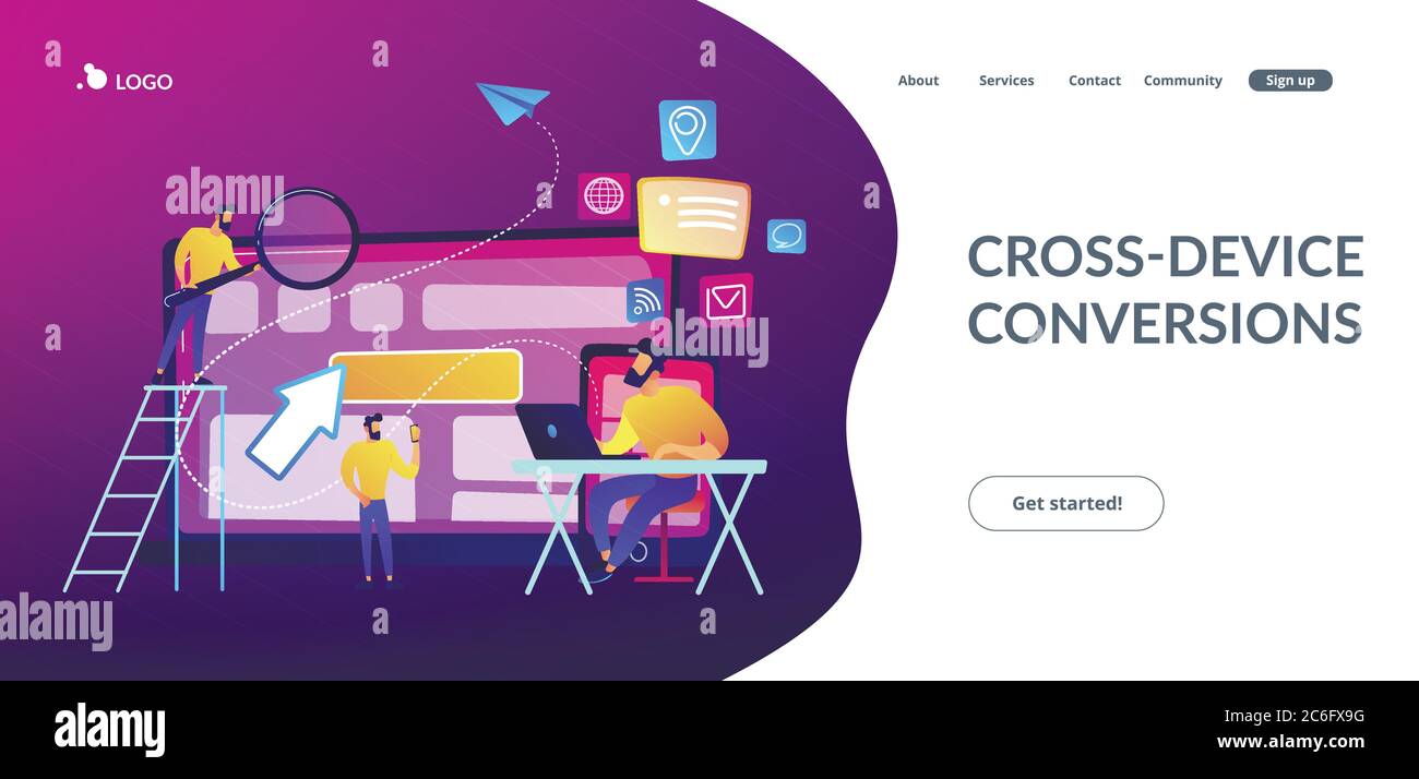 Cross-device tracking concept landing page Stock Vector Image & Art - Alamy