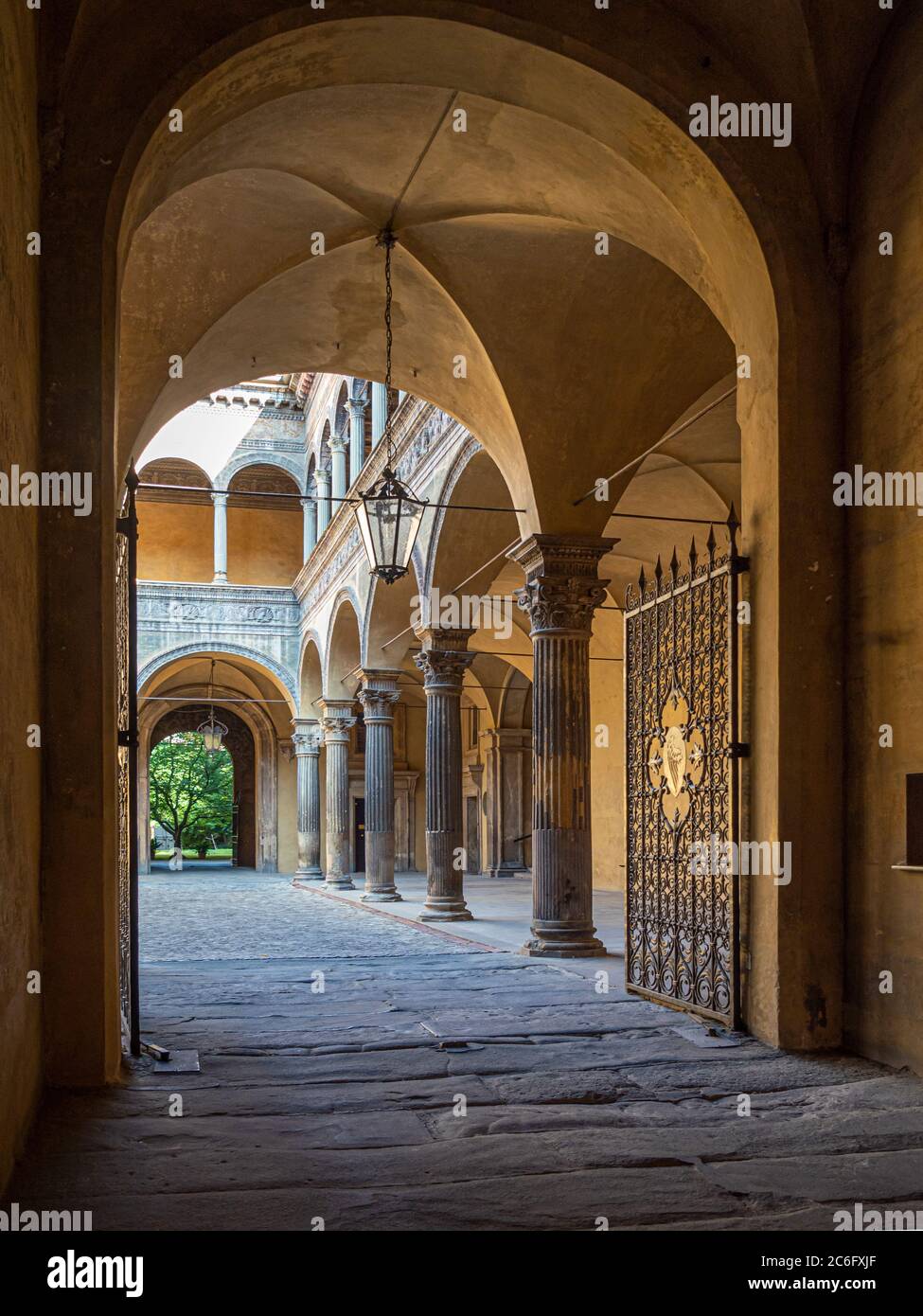 Portico of a private courtyard. Bologna, Italy Stock Photo - Alamy