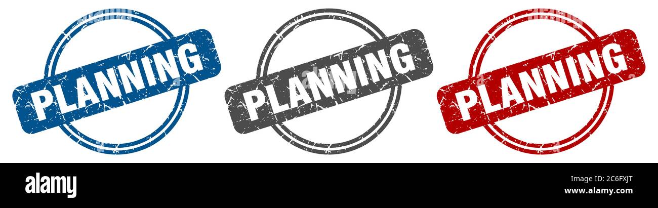 planning stamp. planning sign. planning label set Stock Vector Image ...