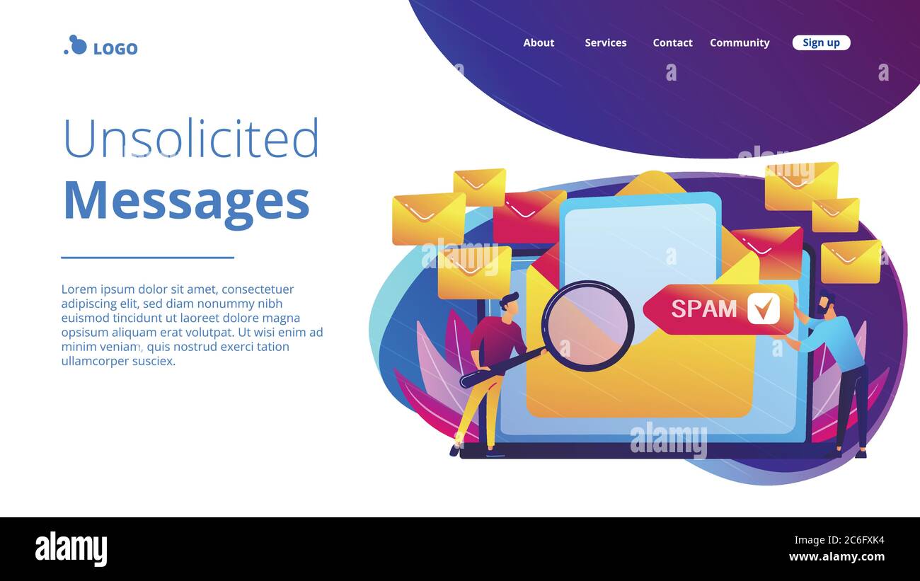 Spam concept landing page Stock Vector Image & Art - Alamy