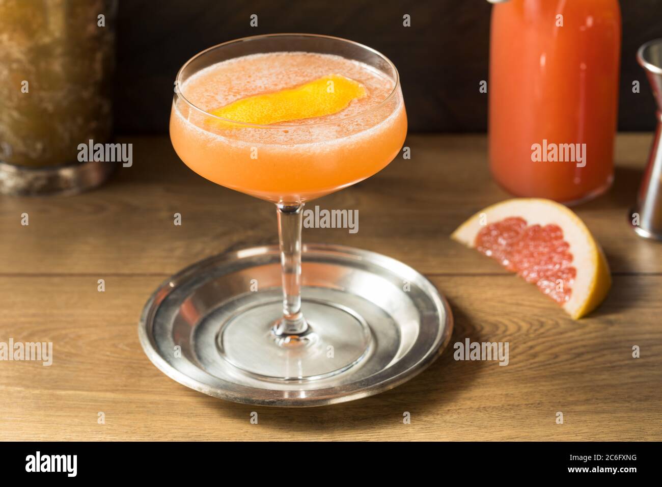 Boozy Refreshing Brown Derby Cocktail with Bourbon and Grapefruit Stock ...