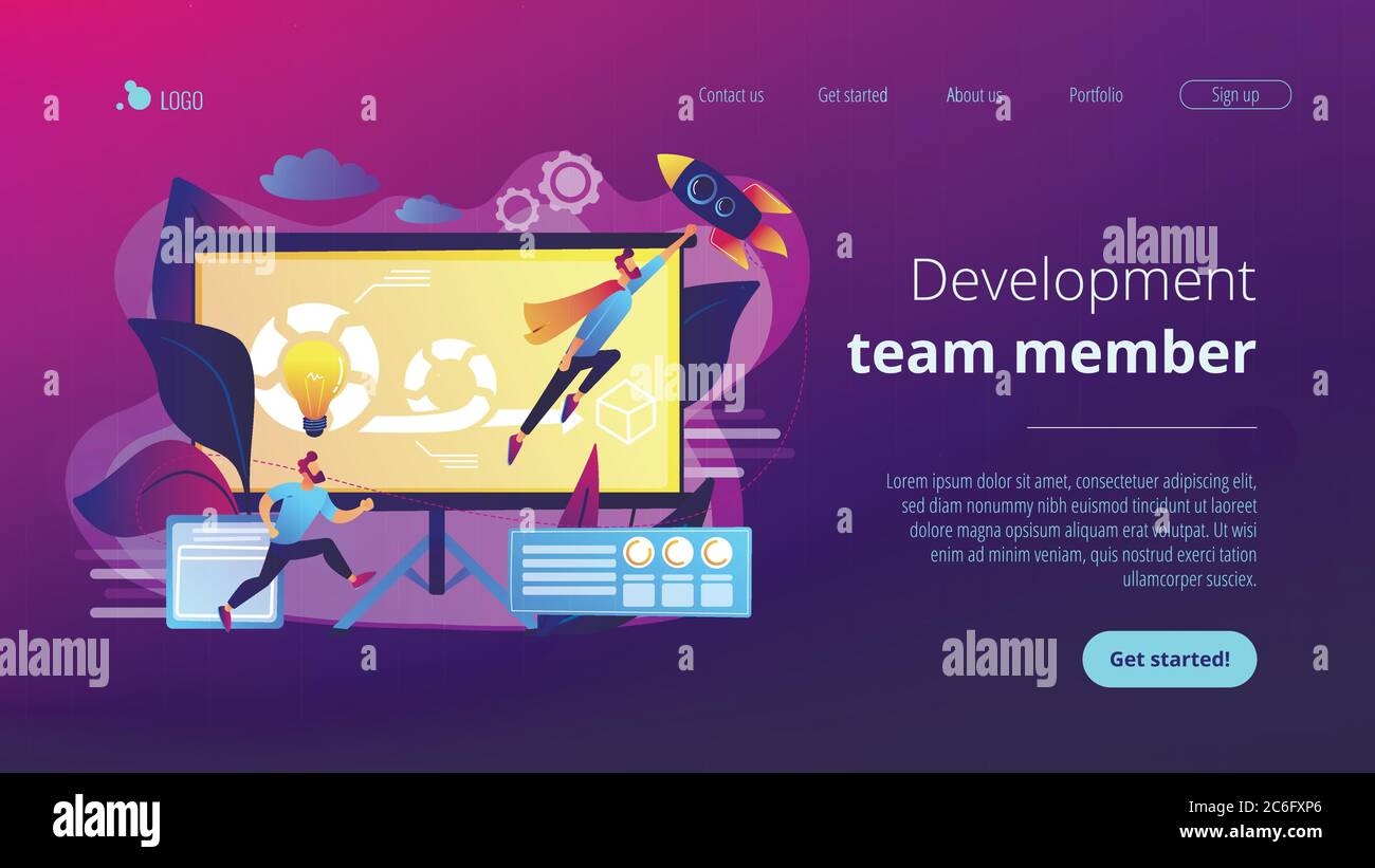 Agile project managementconcept landing page Stock Vector Image & Art - Alamy