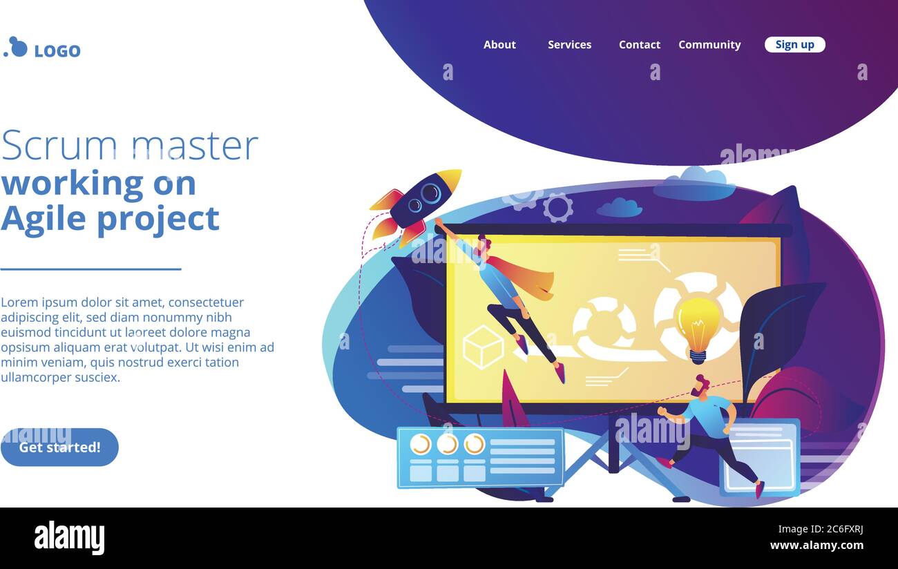 Agile project managementconcept landing page Stock Vector Image & Art - Alamy