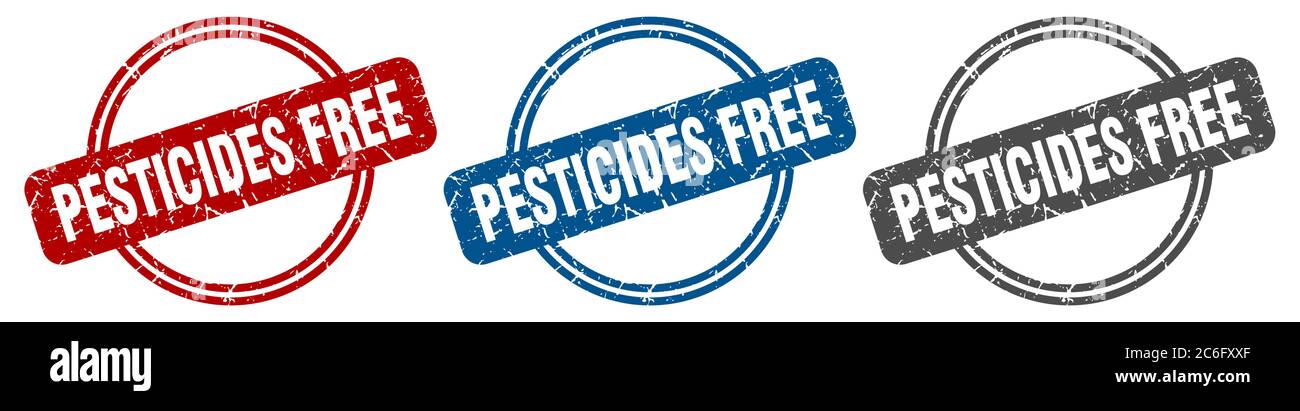pesticides free stamp. pesticides free sign. pesticides free label set ...