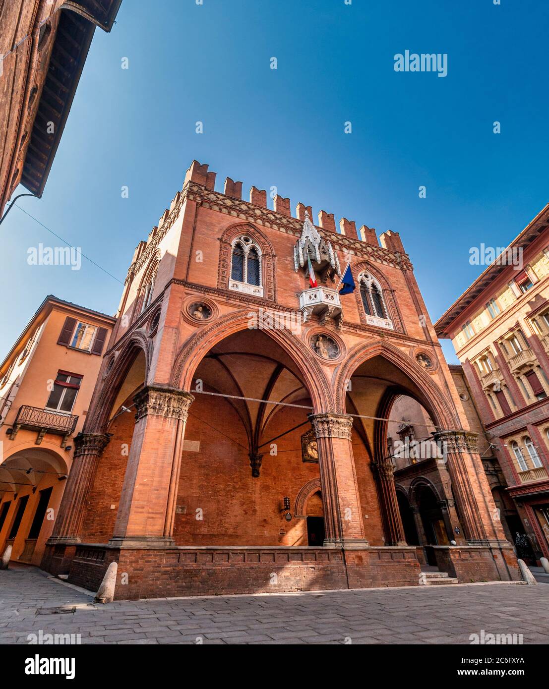 Portico of The Chamber of Commerce of Bologna, Italy Stock Photo - Alamy