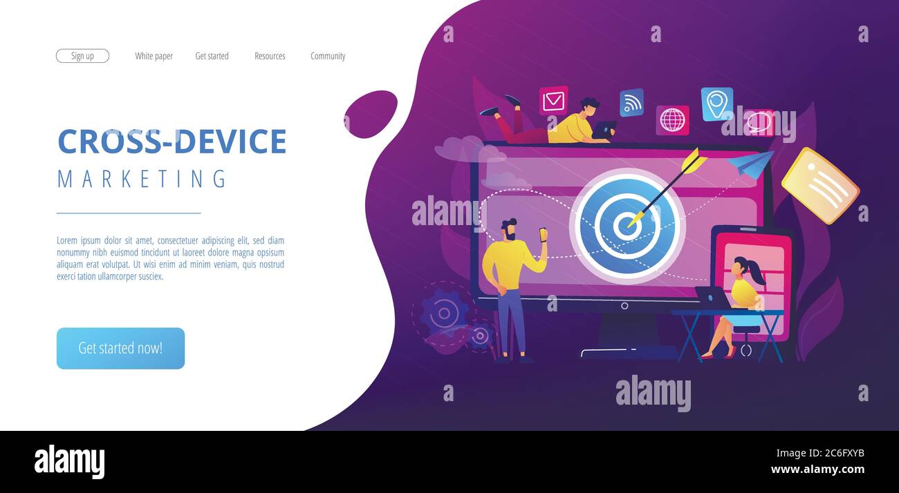Multi device targeting concept landing page Stock Vector Image & Art - Alamy