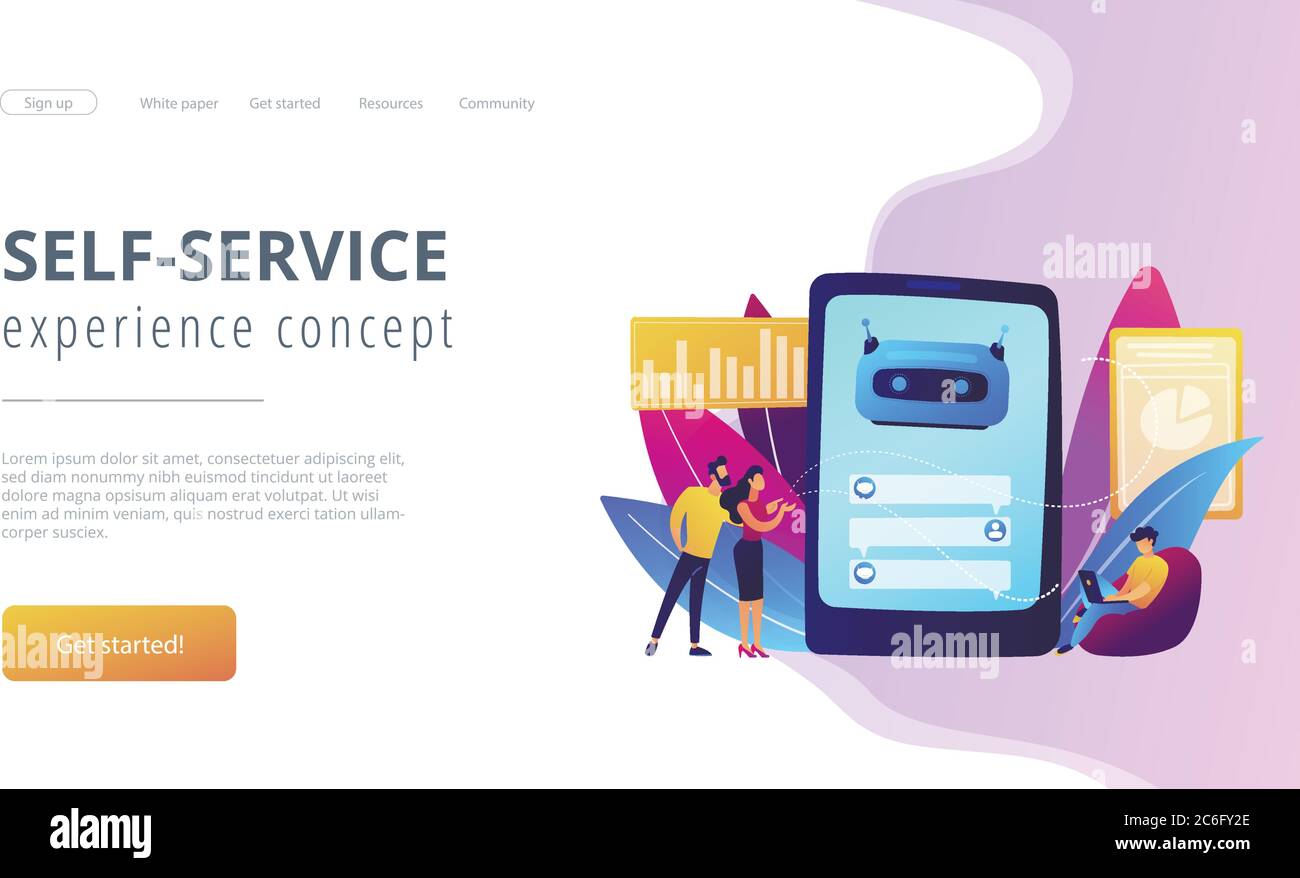 Chatbot customer serviceconcept landing page Stock Vector Image & Art ...