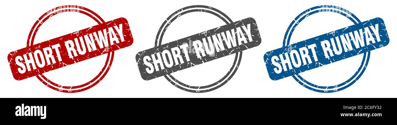 short runway stamp. short runway sign. short runway label set Stock ...