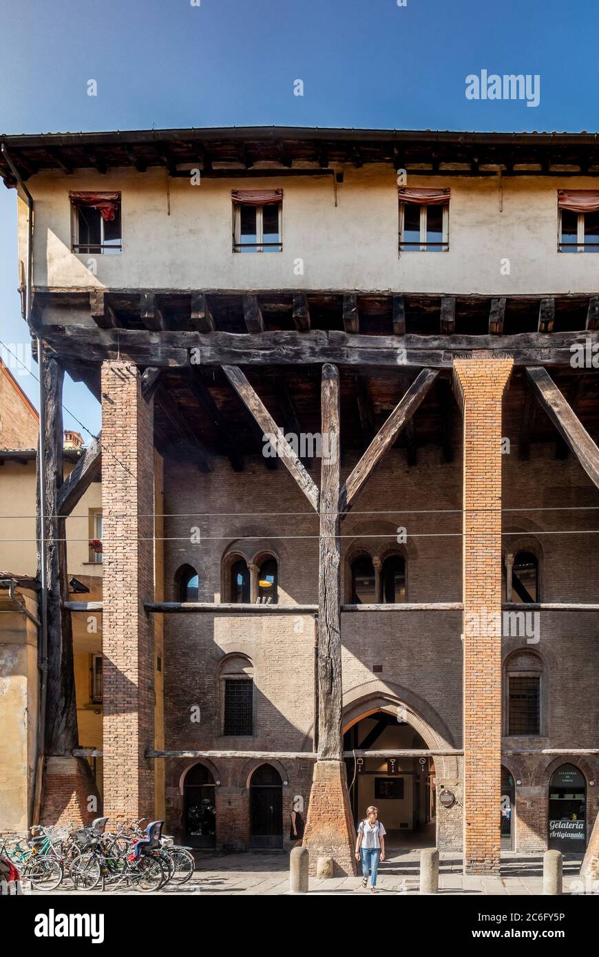 High medieval portico, Bologna, Italy Stock Photo - Alamy