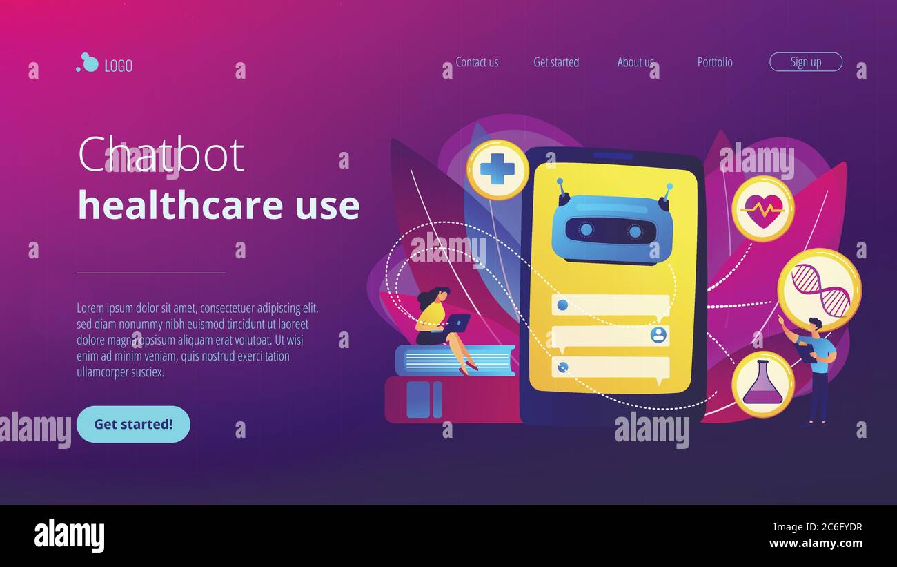 Chatbot in healthcareconcept landing page Stock Vector Image & Art - Alamy