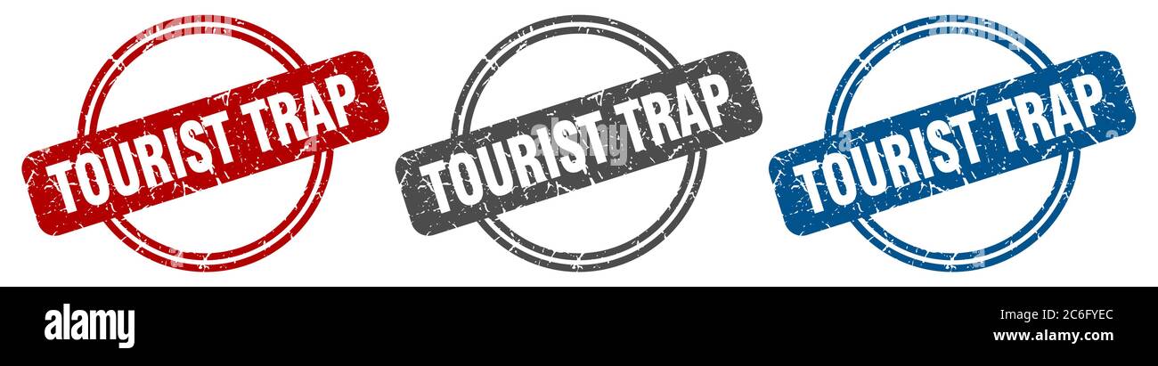 tourist trap stamp. tourist trap sign. tourist trap label set Stock ...
