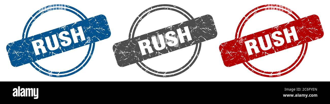 rush stamp. rush sign. rush label set Stock Vector Image & Art - Alamy