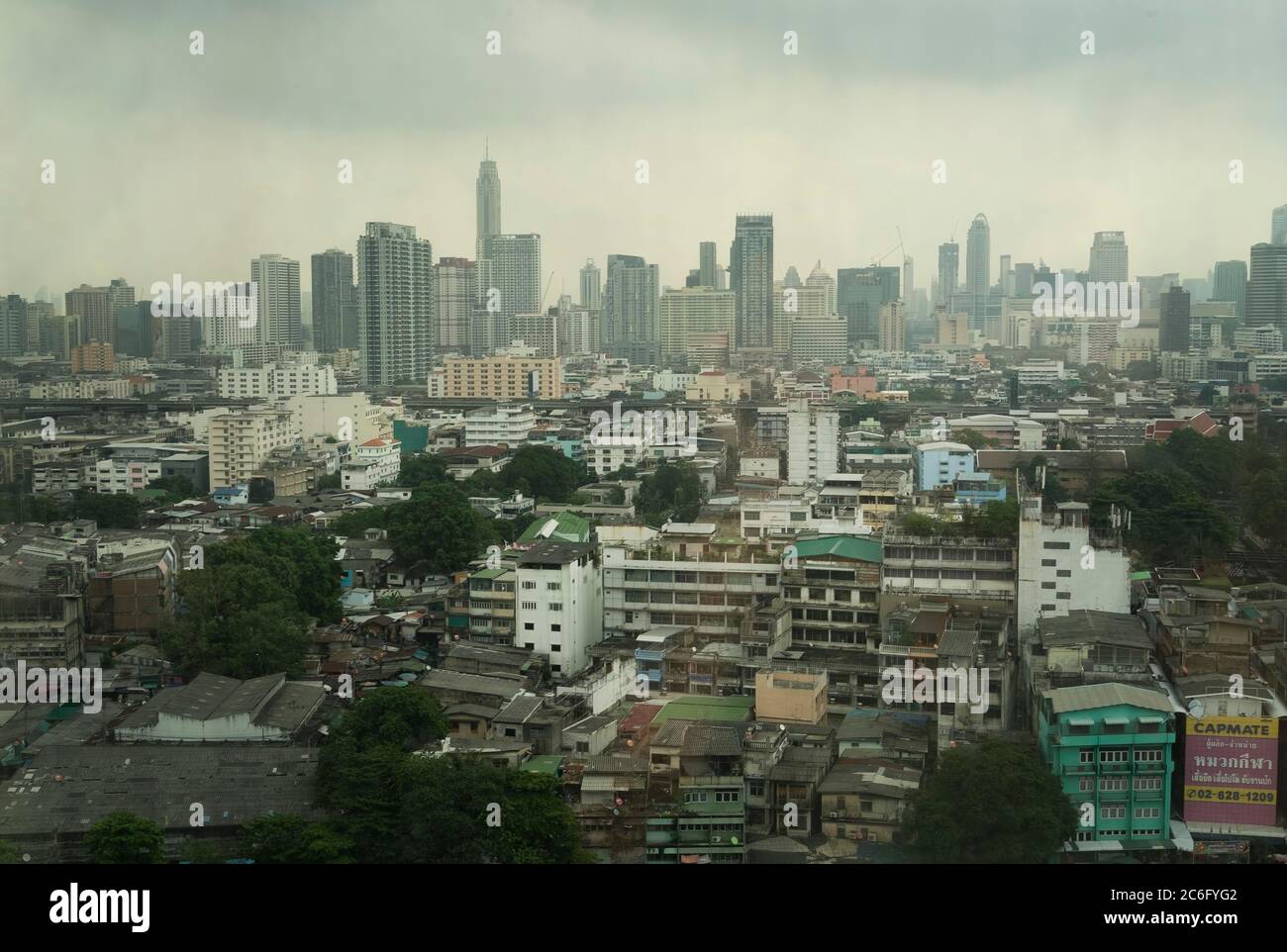 Gloomy view of Bangkok Skyline from Prince Palace Hotel Stock Photo - Alamy