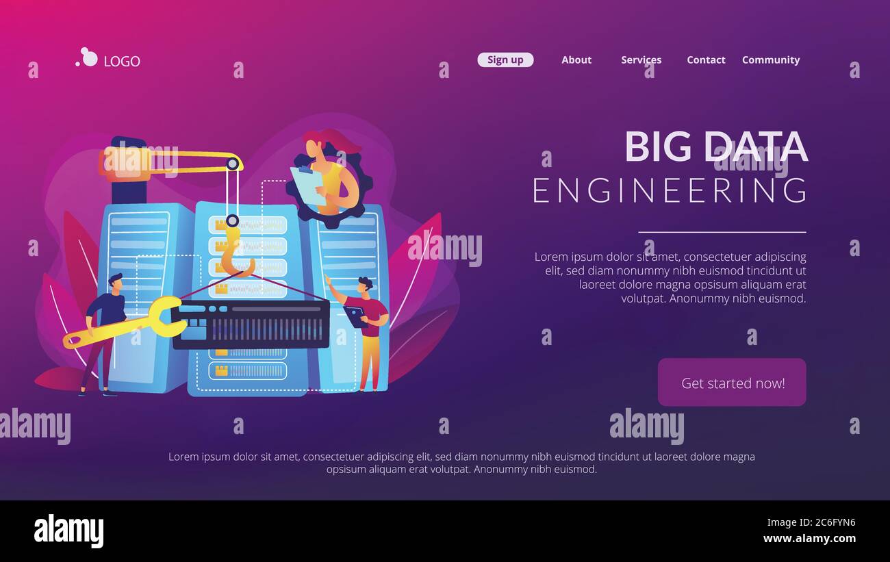 Big data engineering concept landing page Stock Vector Image & Art - Alamy