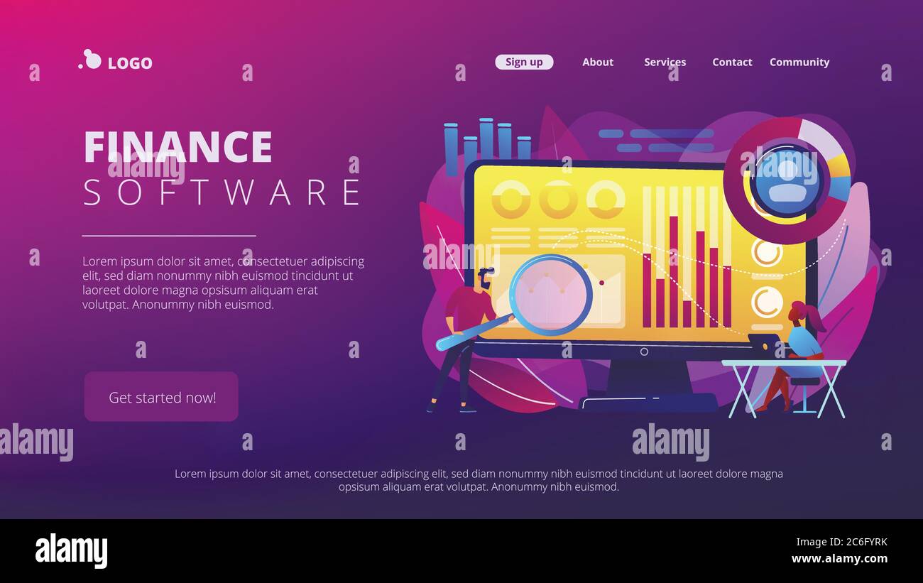 Financial management system concept landing page Stock Vector Image ...