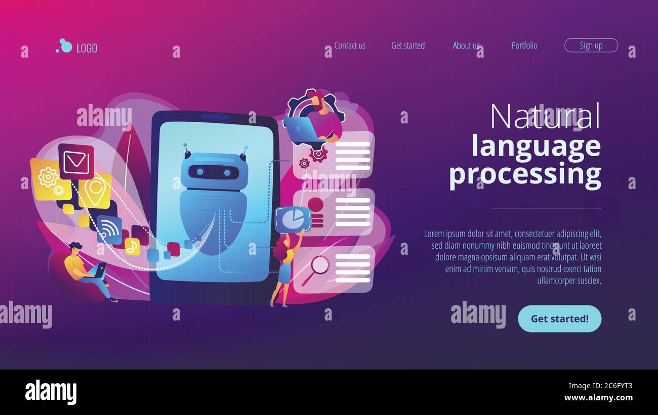 Natural language processing concept landing page Stock Vector Image & Art - Alamy