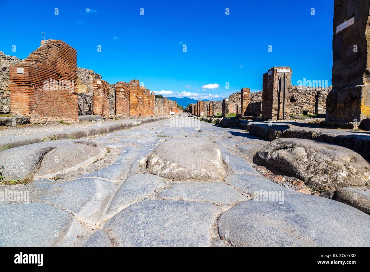 Pompeii city destroyed in 79BC by the eruption of Mount Vesuvius Stock ...