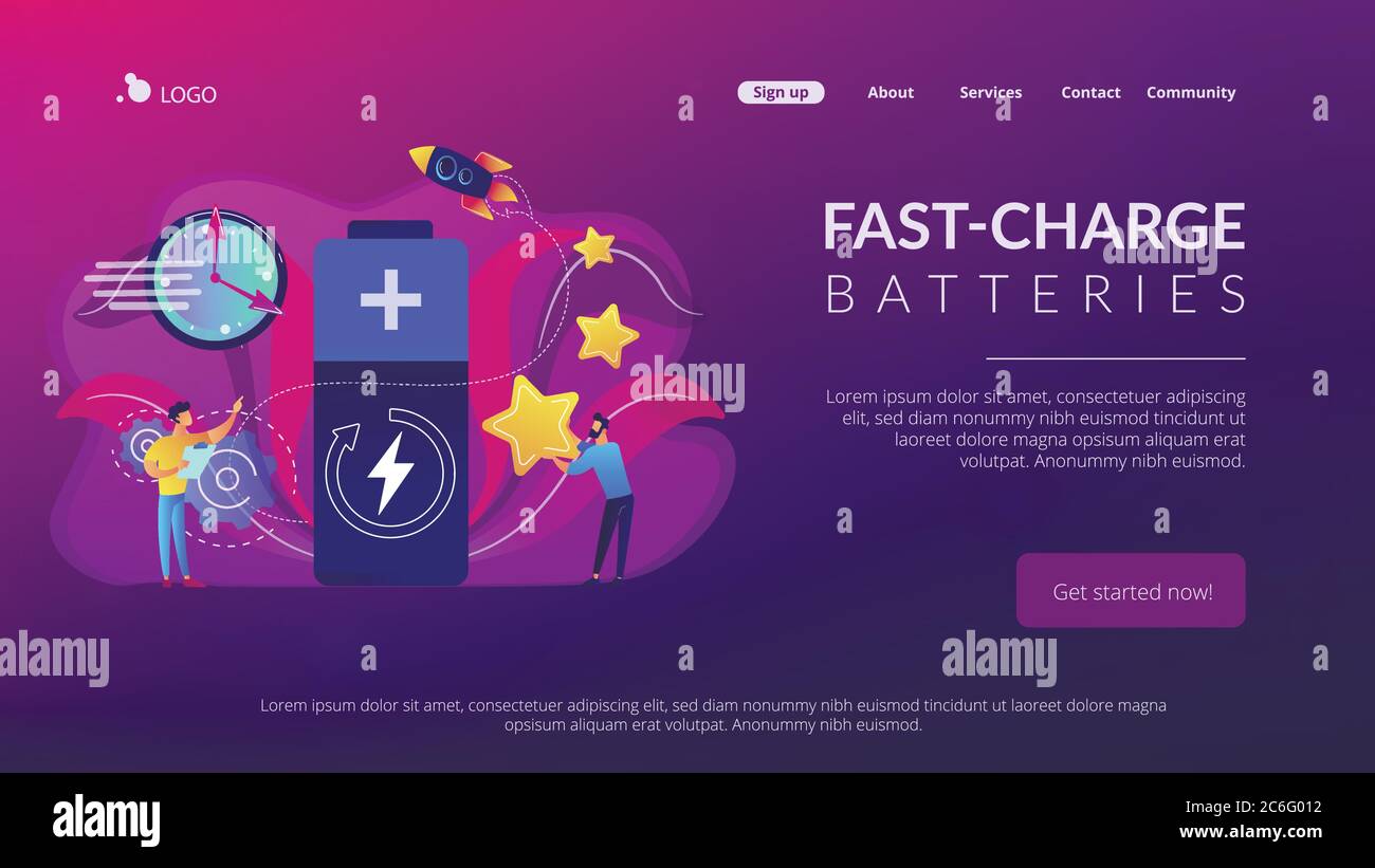 Fast charging technology concept landing page Stock Vector Image & Art ...