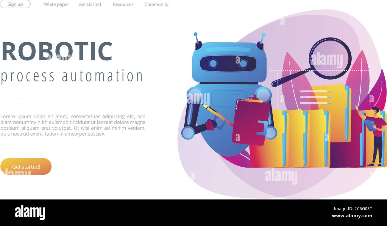 Robotic process automation concept landing page Stock Vector Image ...