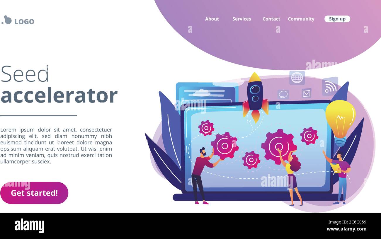 Startup accelerator concept landing page Stock Vector Image & Art - Alamy