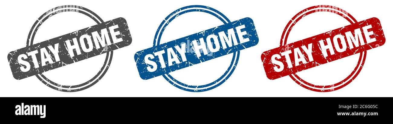 stay home stamp. stay home sign. stay home label set Stock Vector Image ...